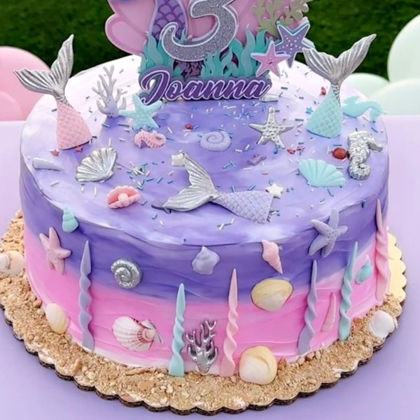 Mermaid Cake Topper | Little Mermaid Cake Topper | Under the Sea Cake ...