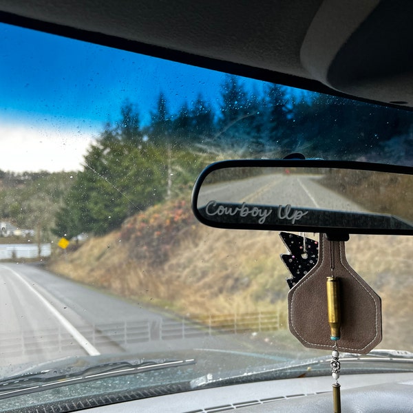 Cowboy up Rear View Mirror Decal - Rear View Mirror Sticker ...