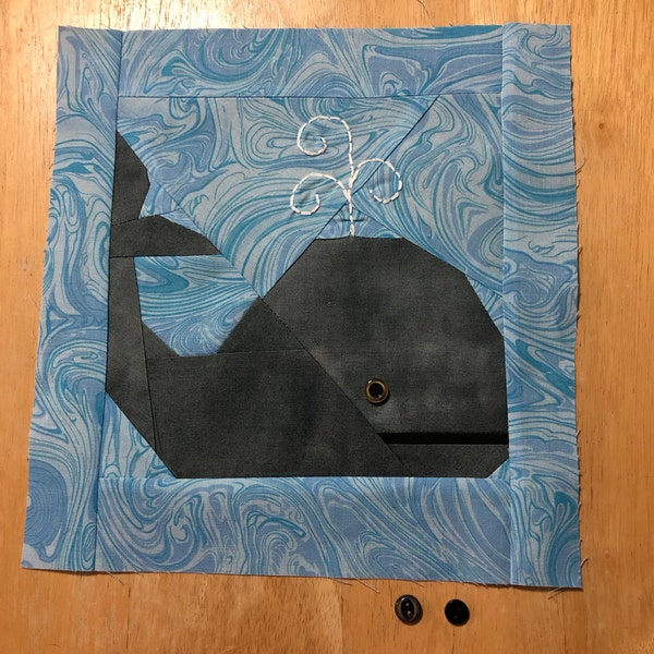 Paper Pieced Whale Block Pattern in PDF - Etsy