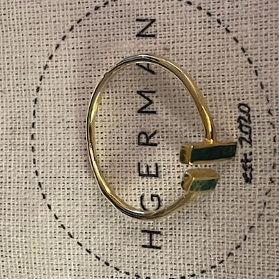 Reversible Ring, Emerald Cut Sapphire and Amethyst 2 Band Ring, Two in ...