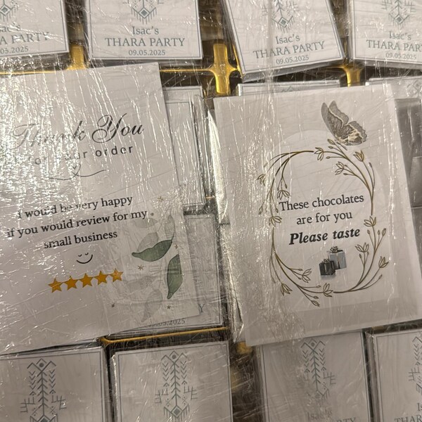 50 Custom Logo Chocolate, Personalized Your Own Logo or Photo, Gold or ...