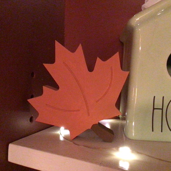 Leaf Wood Cutout- DIY Fall Wood Craft- Free Standing- Unfinished Autumn ...