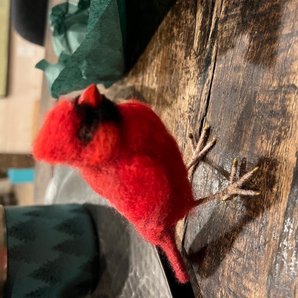 Needle Felted Cardinal - Made to Order - Etsy
