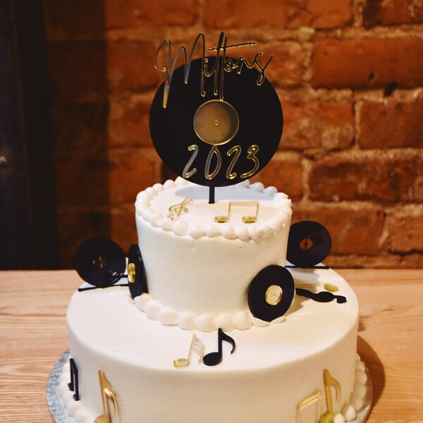 Music Cake Topper, Record Cake Topper, Vinyl Record Cake Topper ...