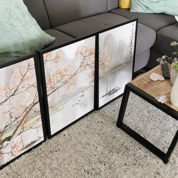 Japanese Wall Art Set of 3 Posters, Japanese Wall Print, Floral Print ...