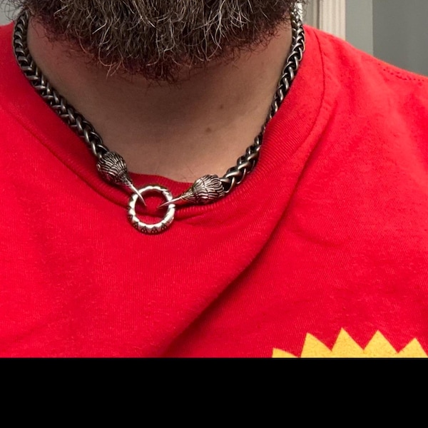 The Raven Master Companion Locking Collar With Thick 6mm Chainmaille ...