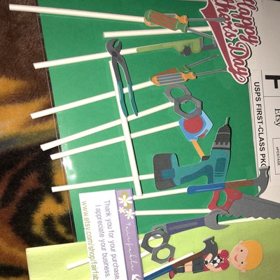 Tools Cupcake Topper, Tools Toppers, Tool Cake Topper, Wrench, Pliers ...