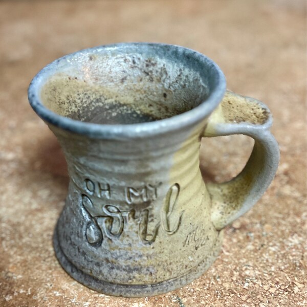 5.5 Wood Fired Pottery Pitcher Ceramic Handcarved Log Cabin 3D ...