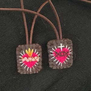 Traditional Brown Scapular Without Embroidered Design 100% Woven Wool ...