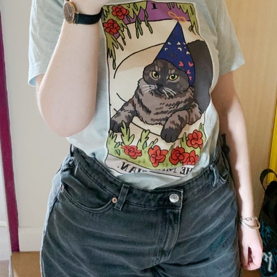 Wizard Cat the Magician T Shirt, Tarot Card Shirt, Witchy Clothing ...