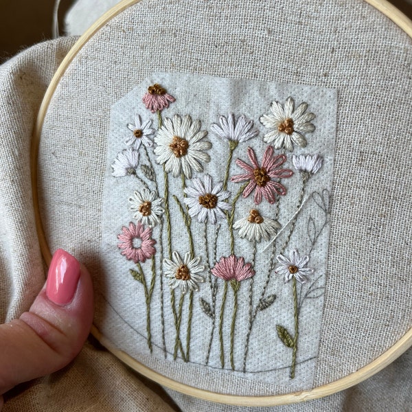 Daisy Field // Embroidery Hoop Art // PDF Pattern With Instructions ...