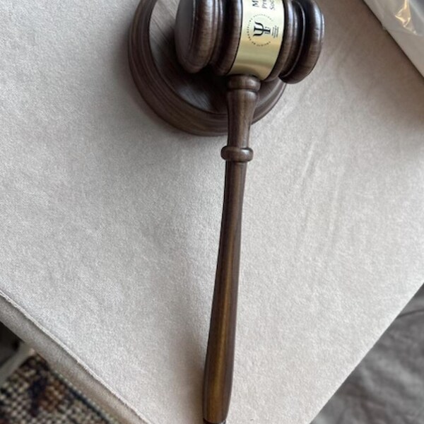 Personalized Engraved Gavel Set With WALNUT Piano Finish Wood Gift Box ...
