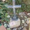 Concrete Cross Garden Cross Bronze Painted Memorial Cross Cement Cross ...
