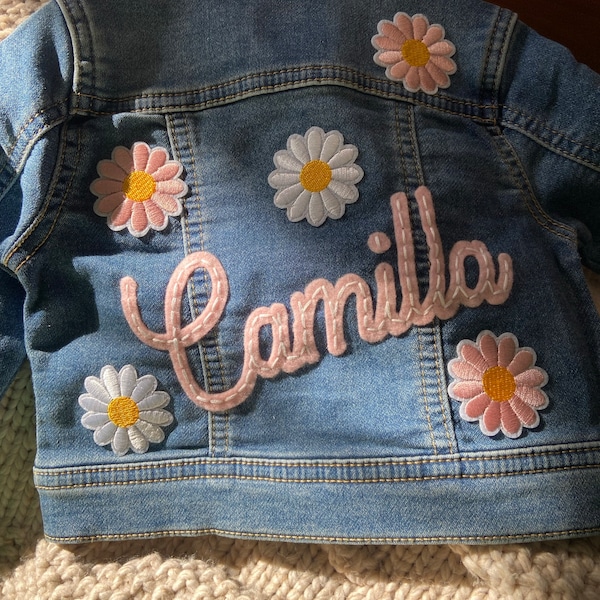 Baby Toddler Kids Personalized Name Embroidered Denim Jean Jacket With ...