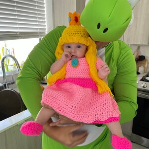 Princess Peach Crochet Baby Costume mario Bros. - Etsy