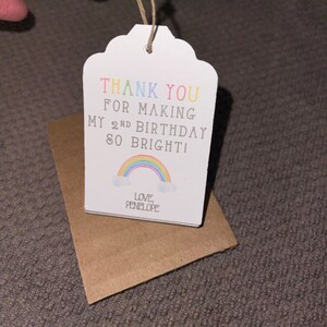 Rainbow Birthday Party Favor Tags Thank You for Making My Birthday so ...