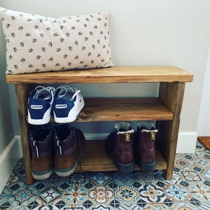 Hand Crafted Rustic Reclaimed Wooden Shoe Bench / Shoe Rack / - Etsy UK