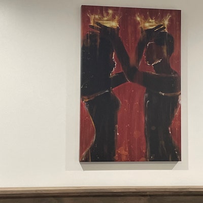 King & Queen Black Art Abstract Painting People Painting Power Couple ...