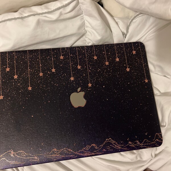 MacBook Case Stars Dark Night Pro 13 2019 Mountains Silver Glitter Pro ...