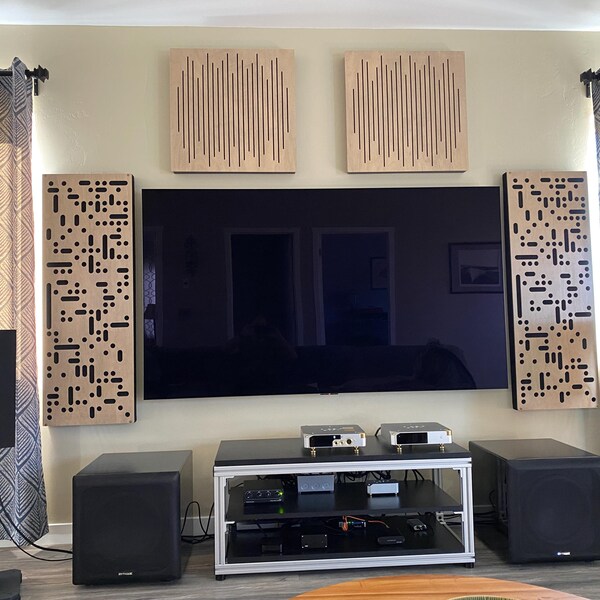 Rustic Acoustic Diffusion Panels – Sound Absorbing Diffusing – 23”x45.5 ...