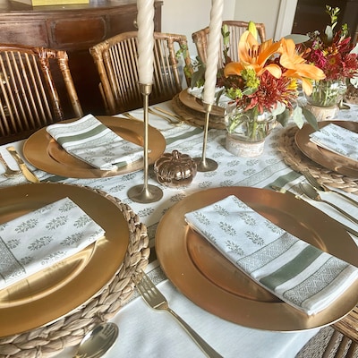 Mustard Floral 100% Cotton Round Table Cloth for Dining Table Kitchen ...