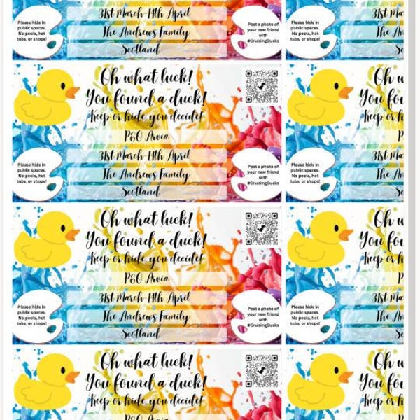Customizable, Cruising Ducks Tags, Print From Home, Digital Download ...