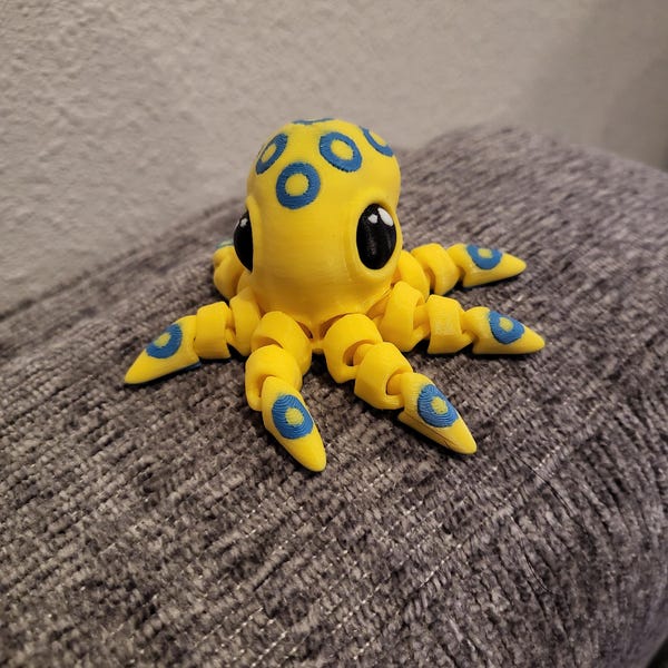 Blue-ringed Octopus | 3D Printed Articulating Flexi Fidget - Etsy