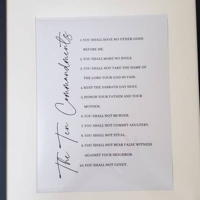 The Ten Commandments Bible Verse Wall Art, Ten Commandments Printable ...