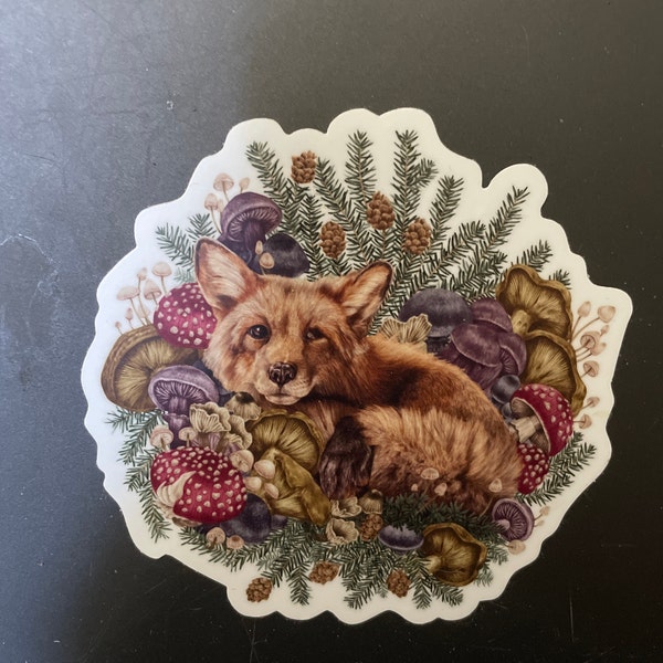 Fig the Fox Weatherproof Sticker - Etsy