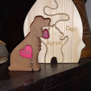 Apricot Cockapoo Small Figurine, Wooden Dog Statue With Engraved Love ...