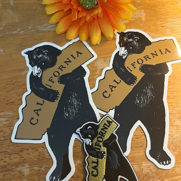 California Vinyl Sticker - I Love California Bear - Golden State - Etsy