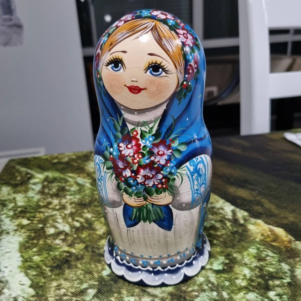 Nesting Dolls, Matryoshka angel With Arch 7 Tall,5 Pieces Inside.hand ...