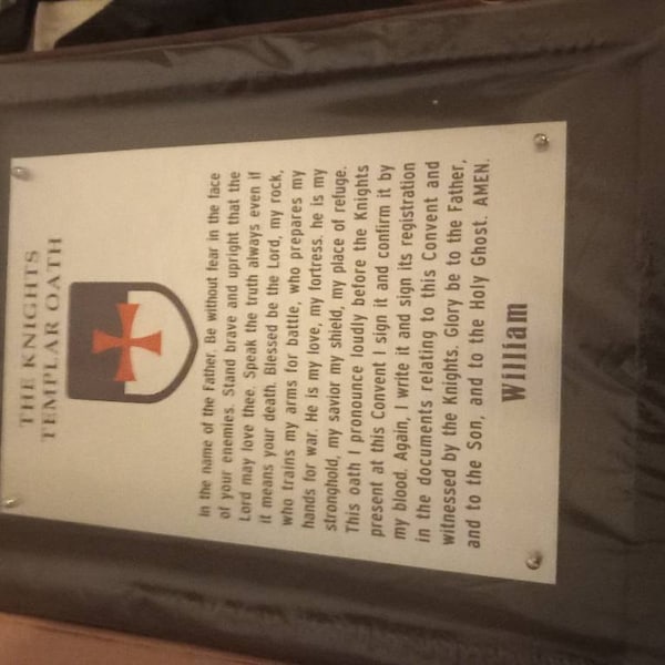 The Knights Templar Oath Framed Plaque, Personalized Knights Templa for ...
