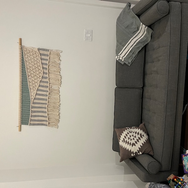 Ocean Macrame Wall Hanging, Modern Wave Fiber Art, Hand Woven Tapestry ...
