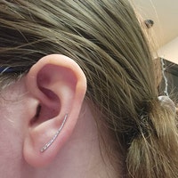 Rook Earring Piercing 16g Diamond Cut 16g Rook Hoop Silver Rook 16 ...