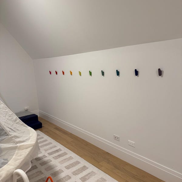 Self-adhesive Colored Wooden 'popsicle Stick' Shaped Wall Hooks, Kids ...