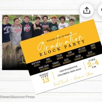 Group Graduation Party Invitation Group Grad Party Grad Announcement ...