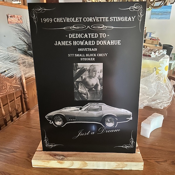 Laser Engraved Car Show Display Sign | Aluminum Car Show Sign ...