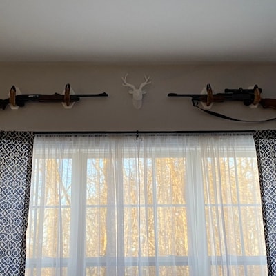 Taxidermy Deer Hoof Foot Feet Gun Rack on Beautifully Finished Oak ...