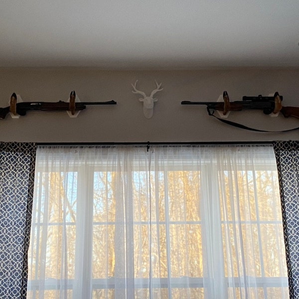 Taxidermy Deer Hoof Foot Feet Gun Rack on Beautifully Finished Oak ...