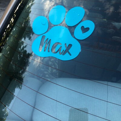 Custom Paw Name Decal Personalized Pet Vinyl Sticker Unique Pet Label ...