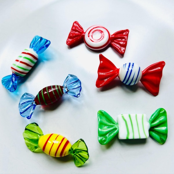 Handmade Glass Candy 6pc Set Glass Candy Figurine | Mini Glass Candy ...