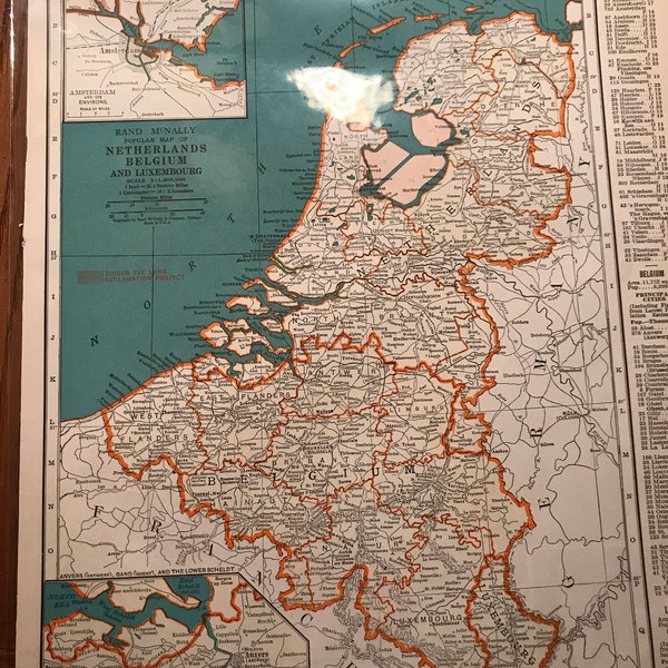 South Africa Map 1937, Vintage Map of South America, Old Map, Union of ...