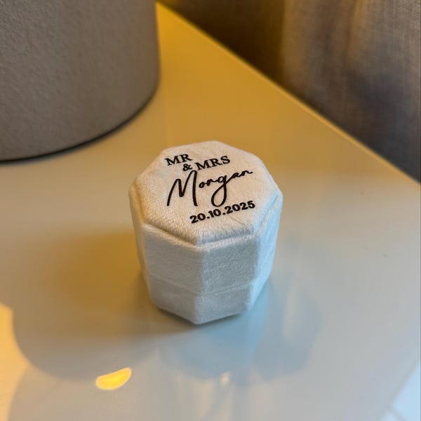 Wooden Proposal Ring Box, Customized Wooden Double Ring Box, Engraved ...