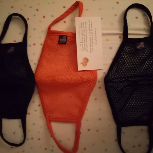 MESH MASKS Cotton-lined or Unlined Face Mask, Double Layer, Made in U.S ...