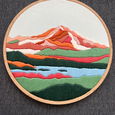 Mountain Peaks Embroidery Pattern PDF Digital Tutorial Modern - Etsy
