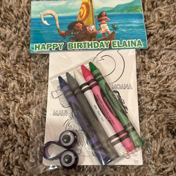 Moana Maui Coloring Party Favors With Crayons| Moana Maui Birthday ...