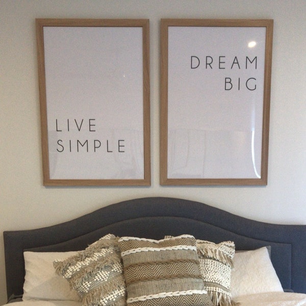 Art Print Above Bed, Dream Big, Art Above the Bed, Set of 2 Prints ...