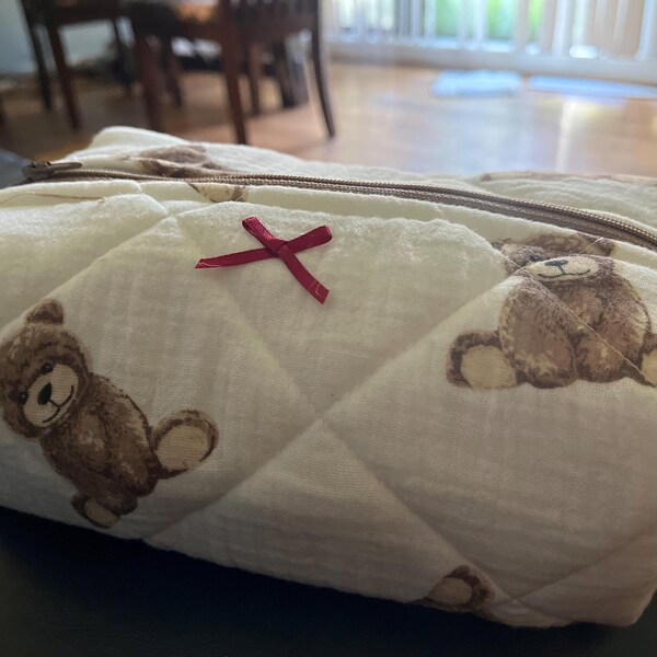 Teddy Makeup Bag, Christmas Gift for Her, Cute Cosmetic Bag, Aesthetic ...