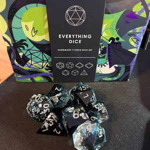 Coldhearted Icy Blue Gradient Handmade Resin Sharp Edge Dnd Dice Set ...